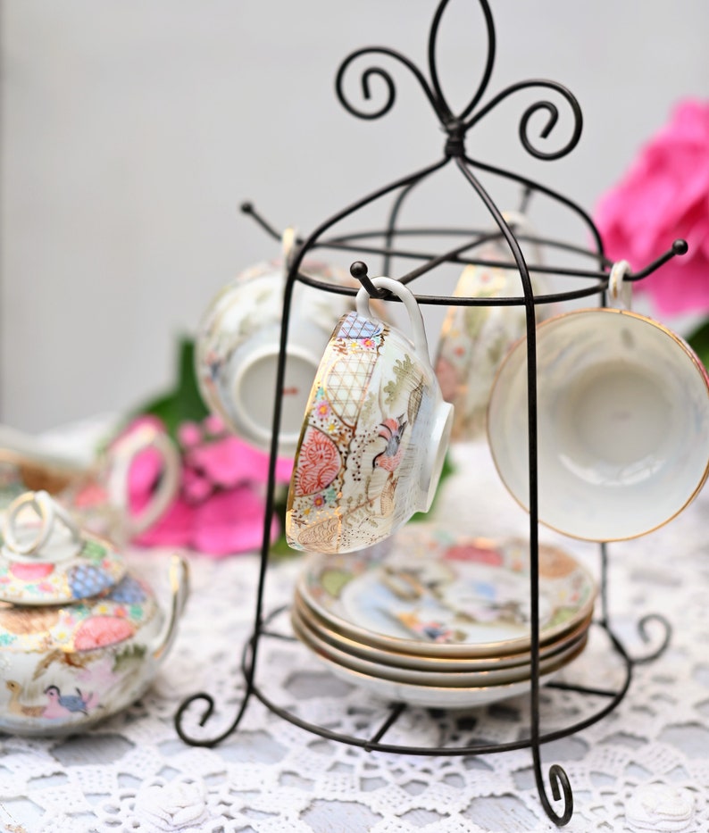 Vintage Japanese Egg Shell Tea Set Hand Painted Porcelain - Etsy