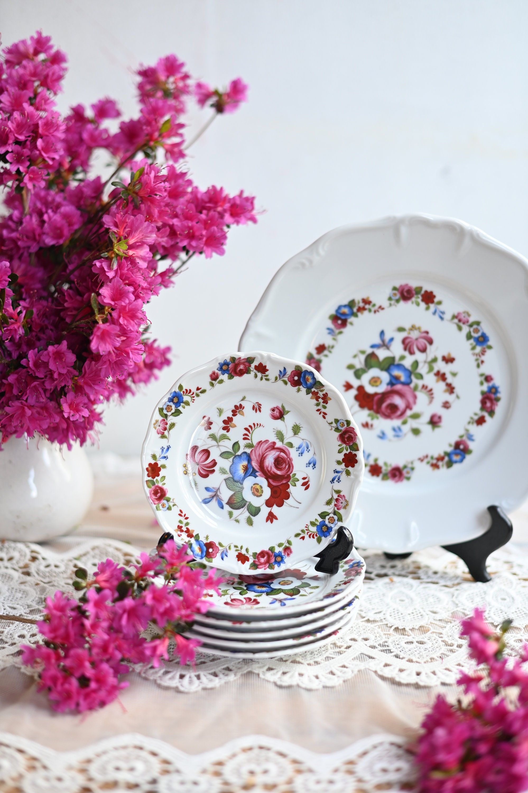 Vintage Cake Set Unique Dinnerware Sets Bowls Set 7 Pieces. - Etsy