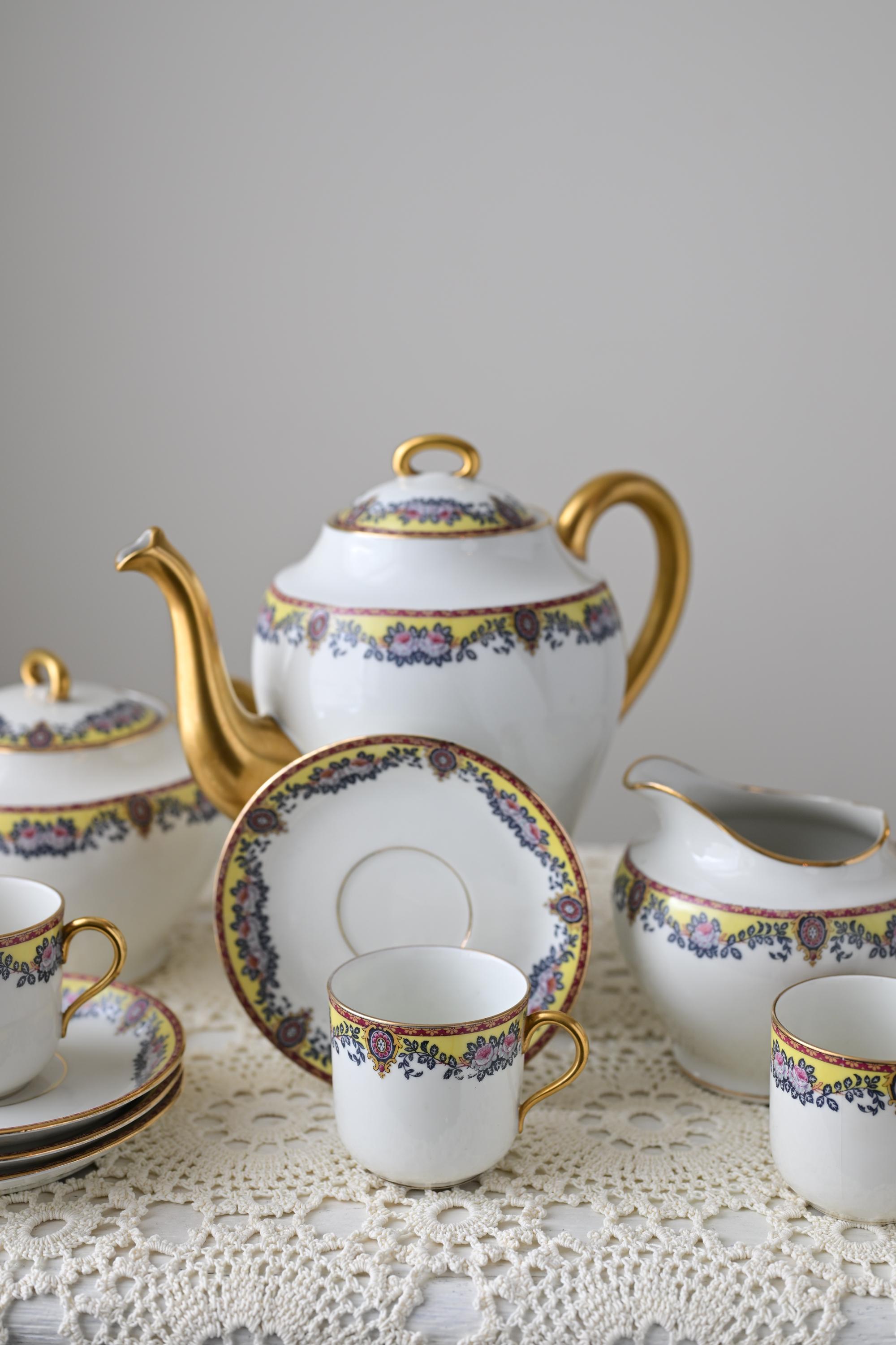 Vintage Limoges Coffee Set: Elegant French Porcelain, Service for 5 - Etsy