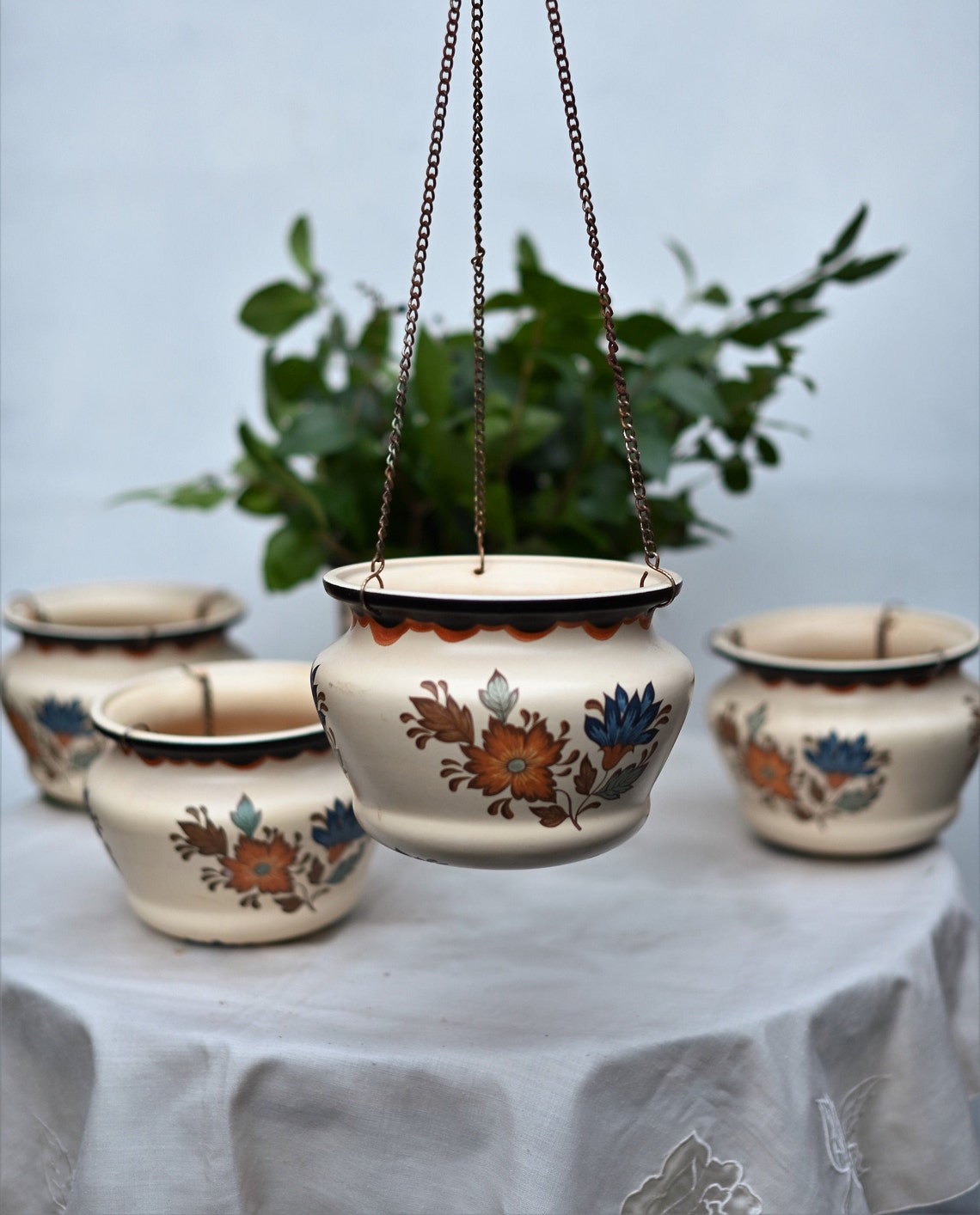 Vintage Gouda Pottery flora Flower Guide Painted - Etsy