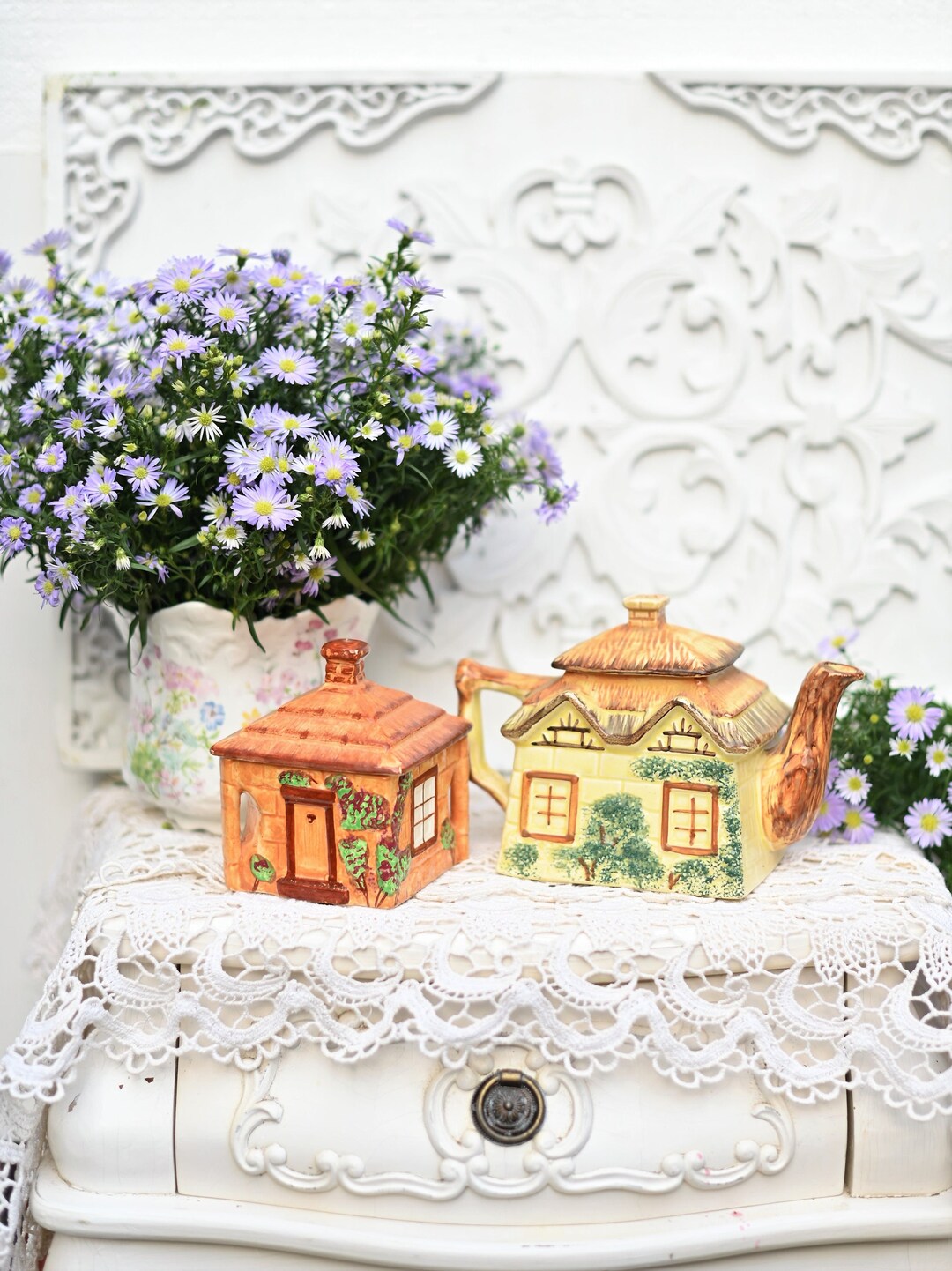 Vintage, Cottage Ware, Keele Street Pottery England, Teapot With Sugar ...