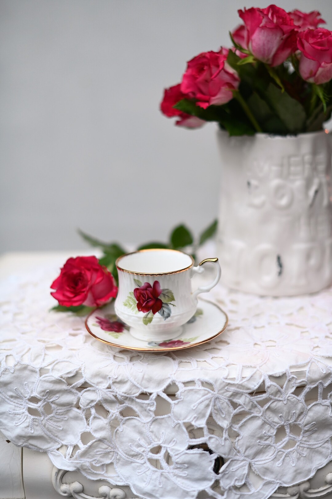 Vintage. Queens Rosina Fine Bone China Teacup En Schotel Decoreted Met ...