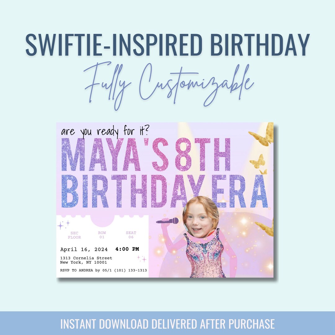 Printable: Swiftie-inspired Birthday Invitation - Etsy