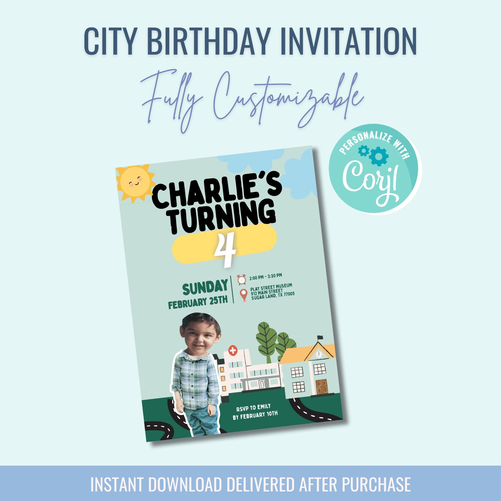 Printable: City Birthday Invitation - Etsy