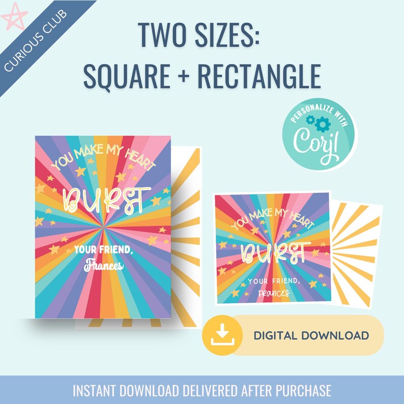 Printable: Burst Candy Valentine - Etsy