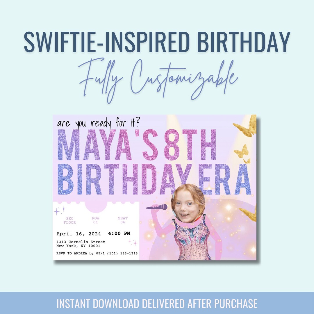 Printable: Swiftie-inspired Birthday Invitation - Etsy
