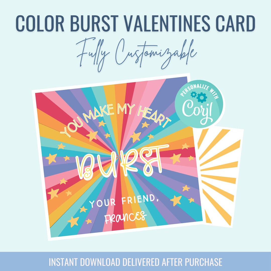 Printable: Burst Candy Valentine - Etsy