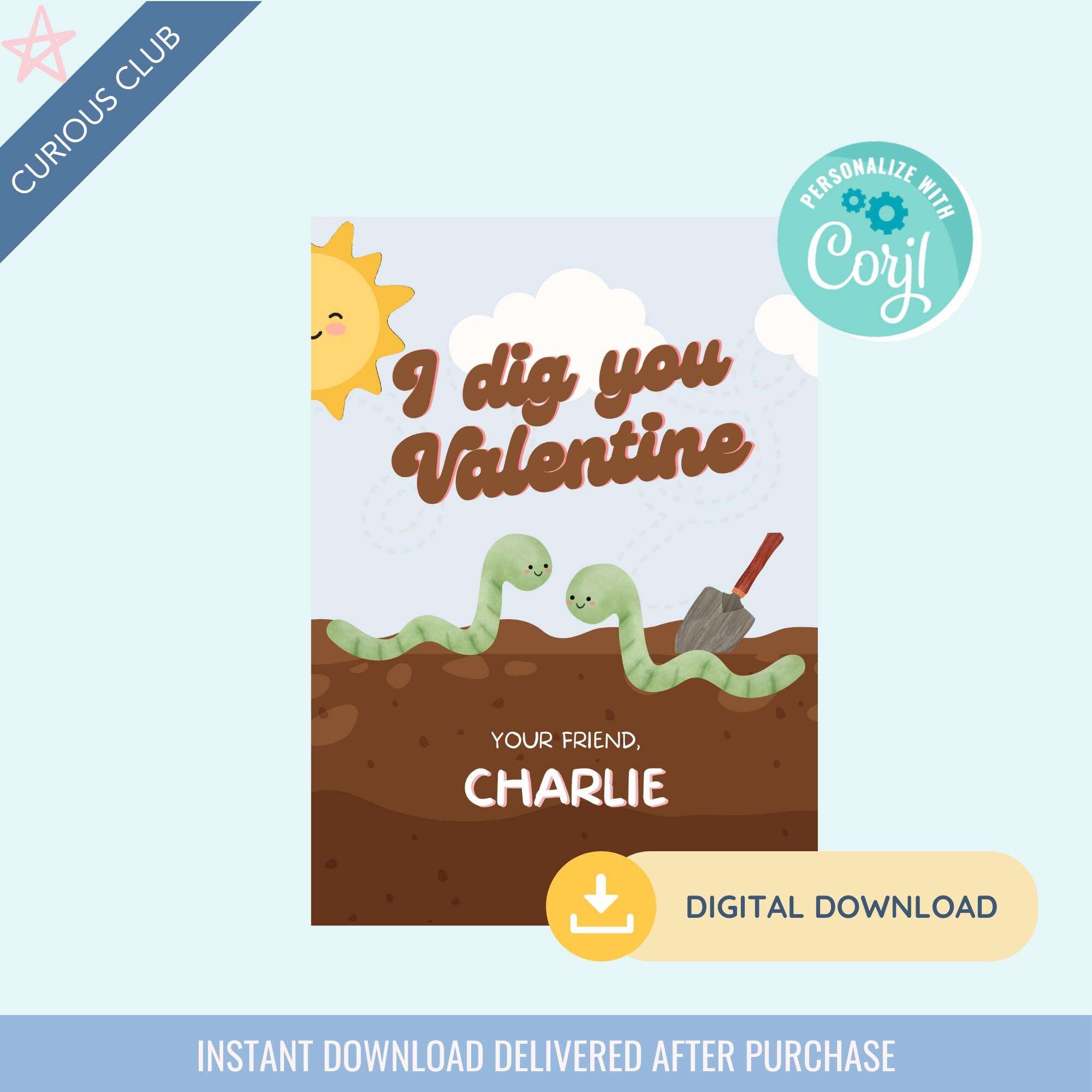 Printable: Gummy Worm Candy Valentine - Etsy