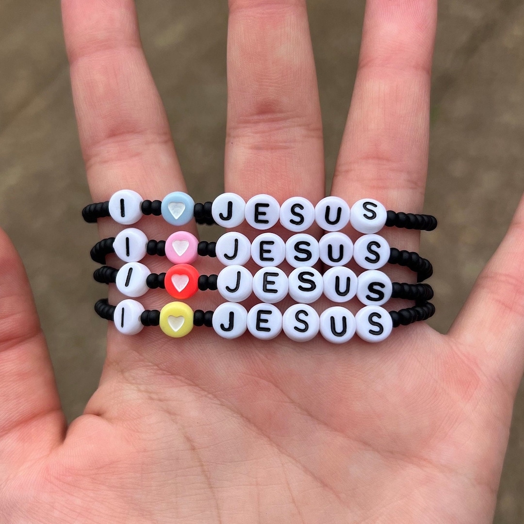 I LOVE JESUS Beaded Bracelet, Christian Jewelry, Christian Shop, Show ...
