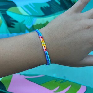 Pastel Sunset Seed Bead Bracelet, Summer Jewelry, Summer Bracelets - Etsy