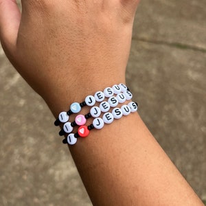 I LOVE JESUS Beaded Bracelet, Christian Jewelry, Christian Shop, Show ...