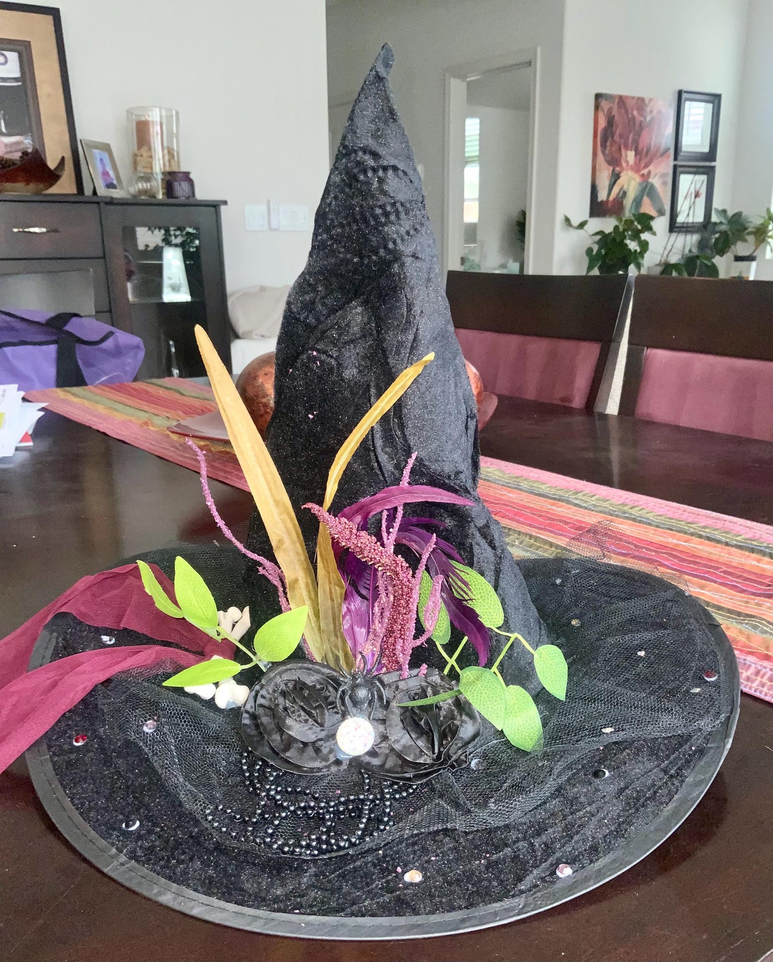 Felt Nature Fancy Witch Hat. Rustic Halloween Witchy Cosplay Wizard ...