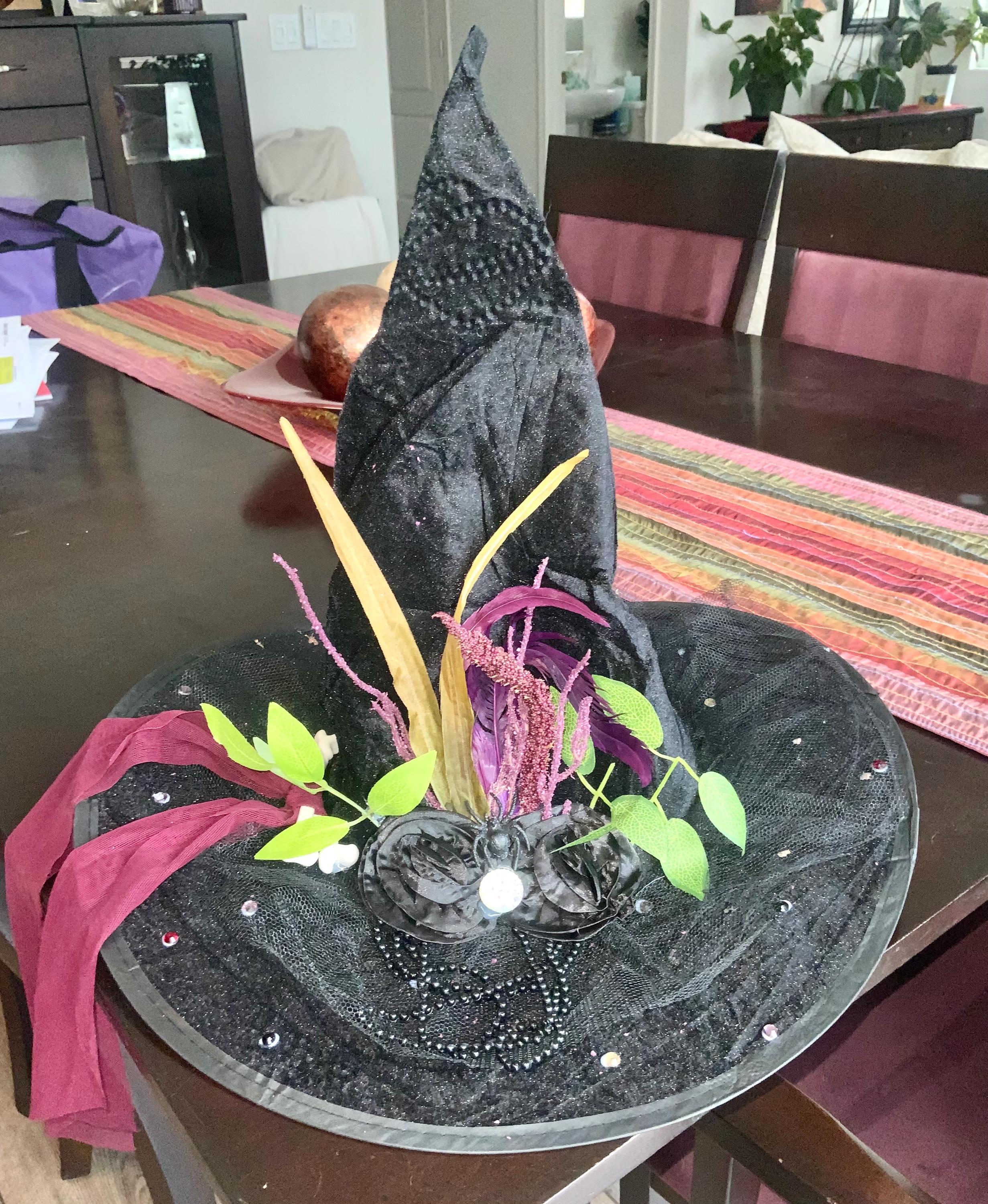 Felt Nature Fancy Witch Hat. Rustic Halloween Witchy Cosplay Wizard ...