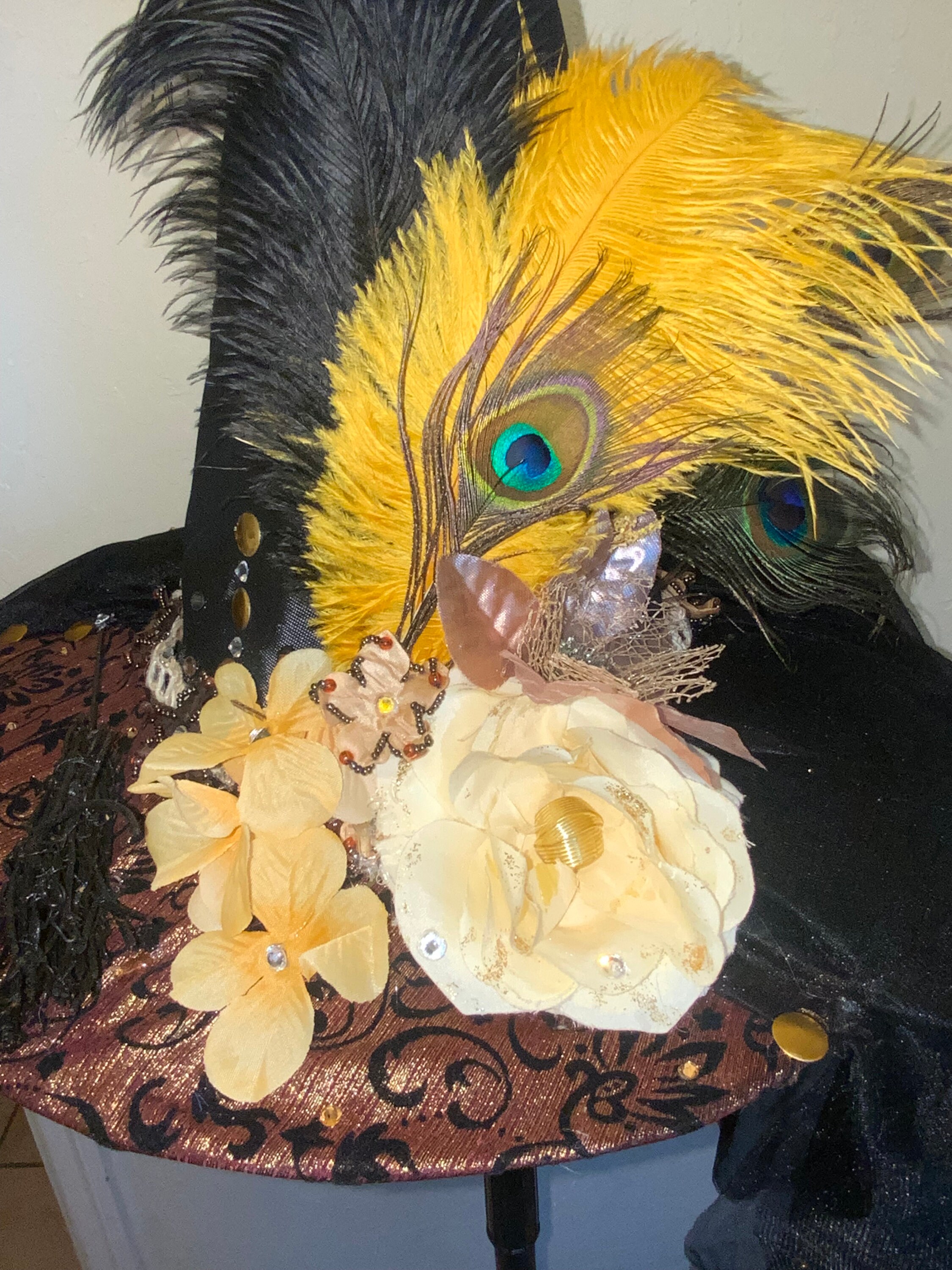 Women’s Halloween WITCH HAT KATANGI Women’s Brown and Gold Fancy Hat - Etsy