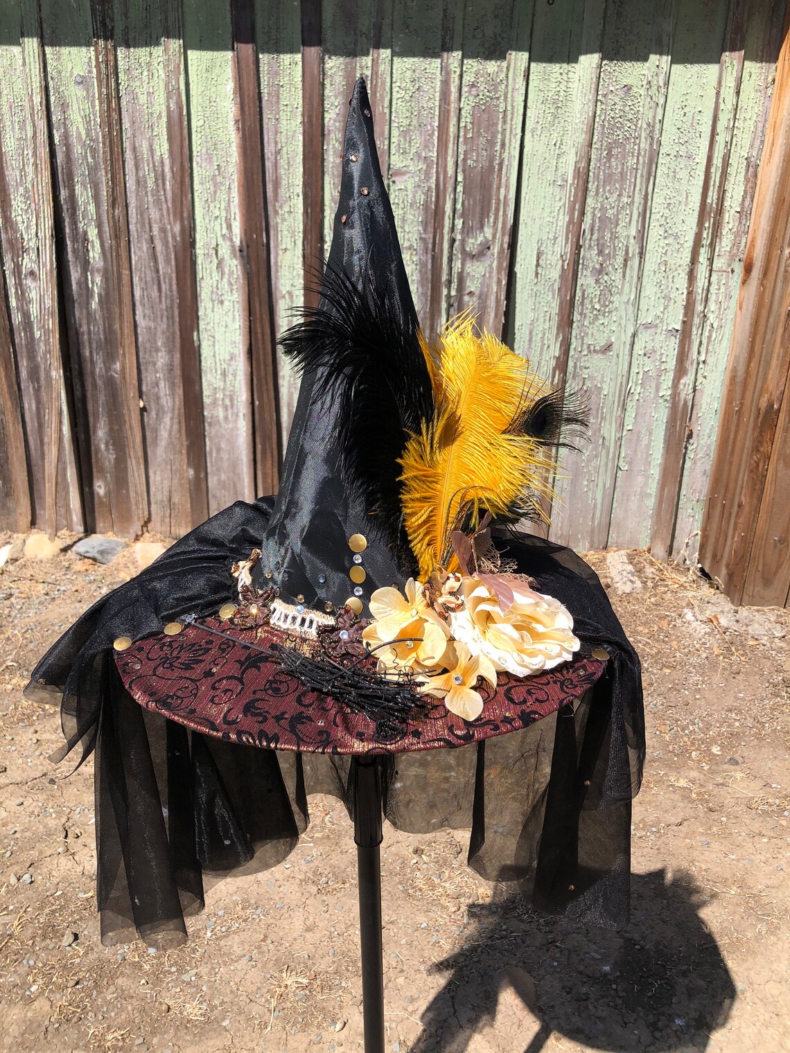 Women’s Halloween WITCH HAT KATANGI Women’s Brown and Gold Fancy Hat - Etsy