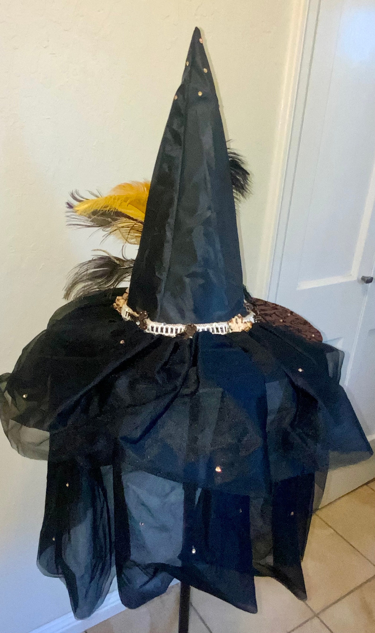 Women’s Halloween WITCH HAT KATANGI Women’s Brown and Gold Fancy Hat - Etsy