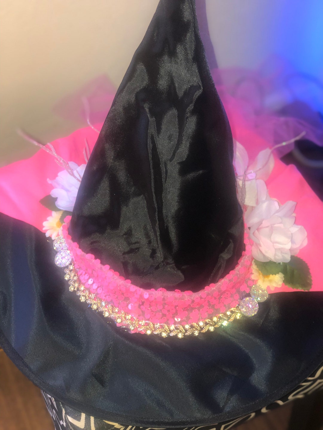 Fancy Witch Hat sheryl Pink Sparkle Cosplay Halloween Witch - Etsy