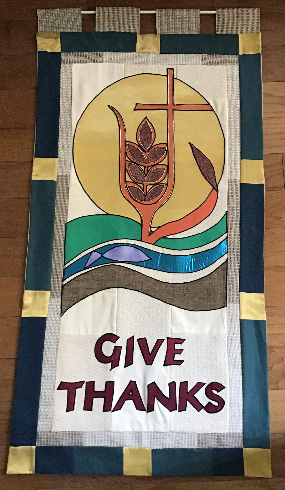 Give Thanks Religious Banner - Hanging Church Banner - Etsy