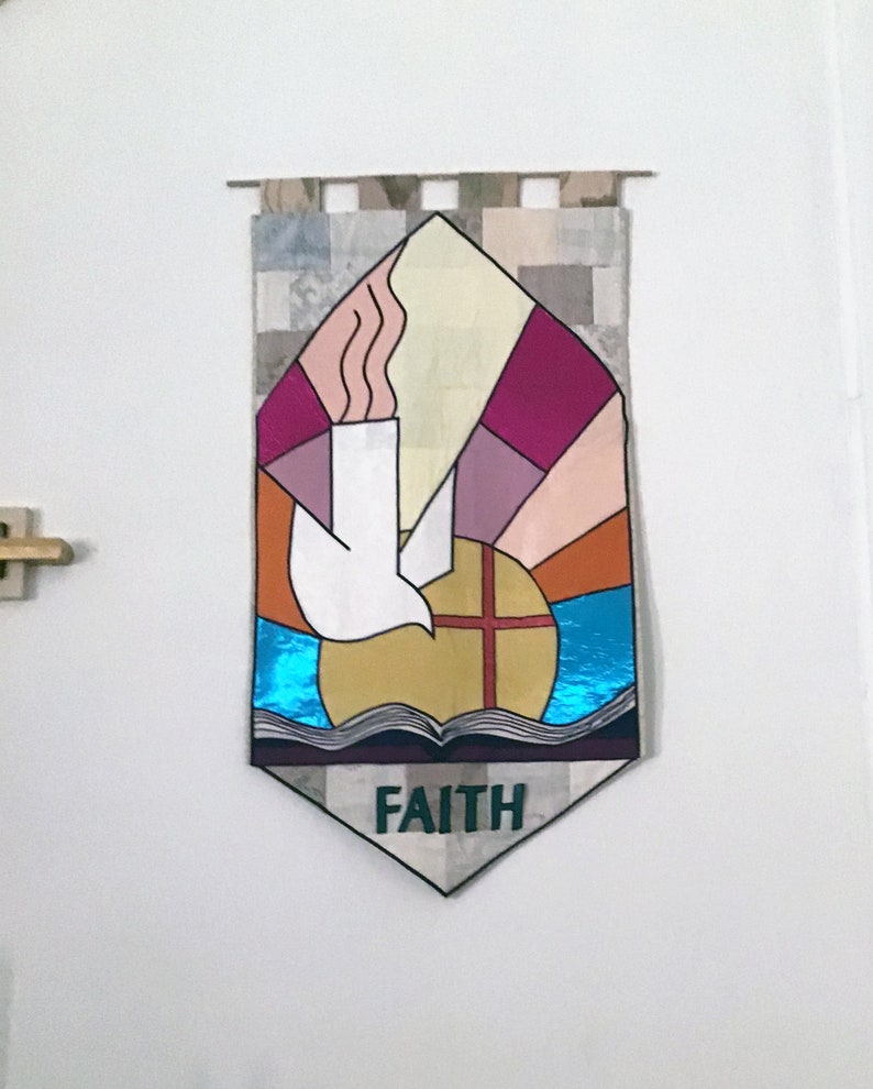 Faith Religious Banner - Hanging Church Banner - Etsy