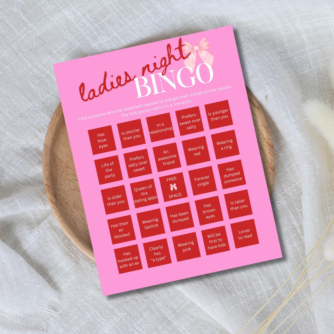 Ladies Night Games, Girls Night Bingo, Printable Party Games, Human ...