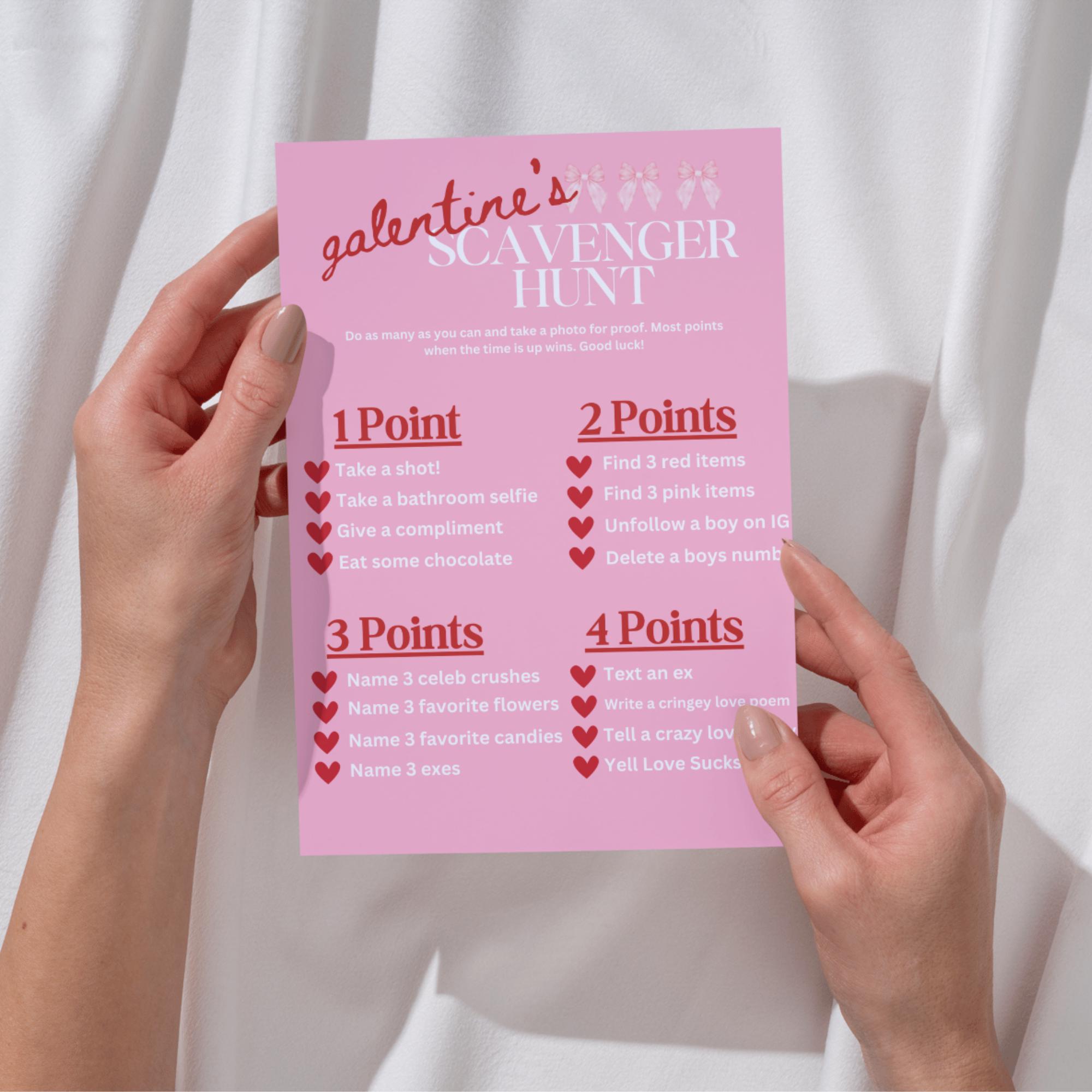 Galentines Day Scavenger Hunt, Ladies Night Games, Galentine Party ...