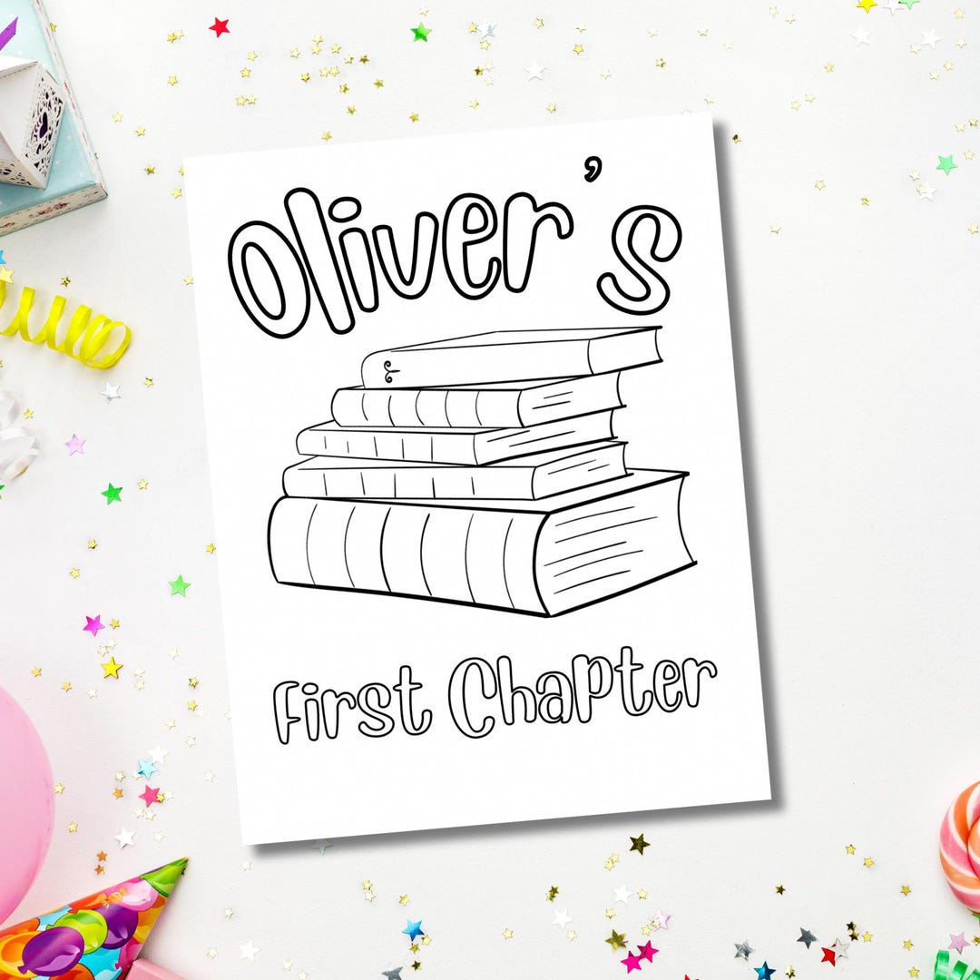Chapter One First Birthday Coloring Page, First Chapter Birthday Party ...