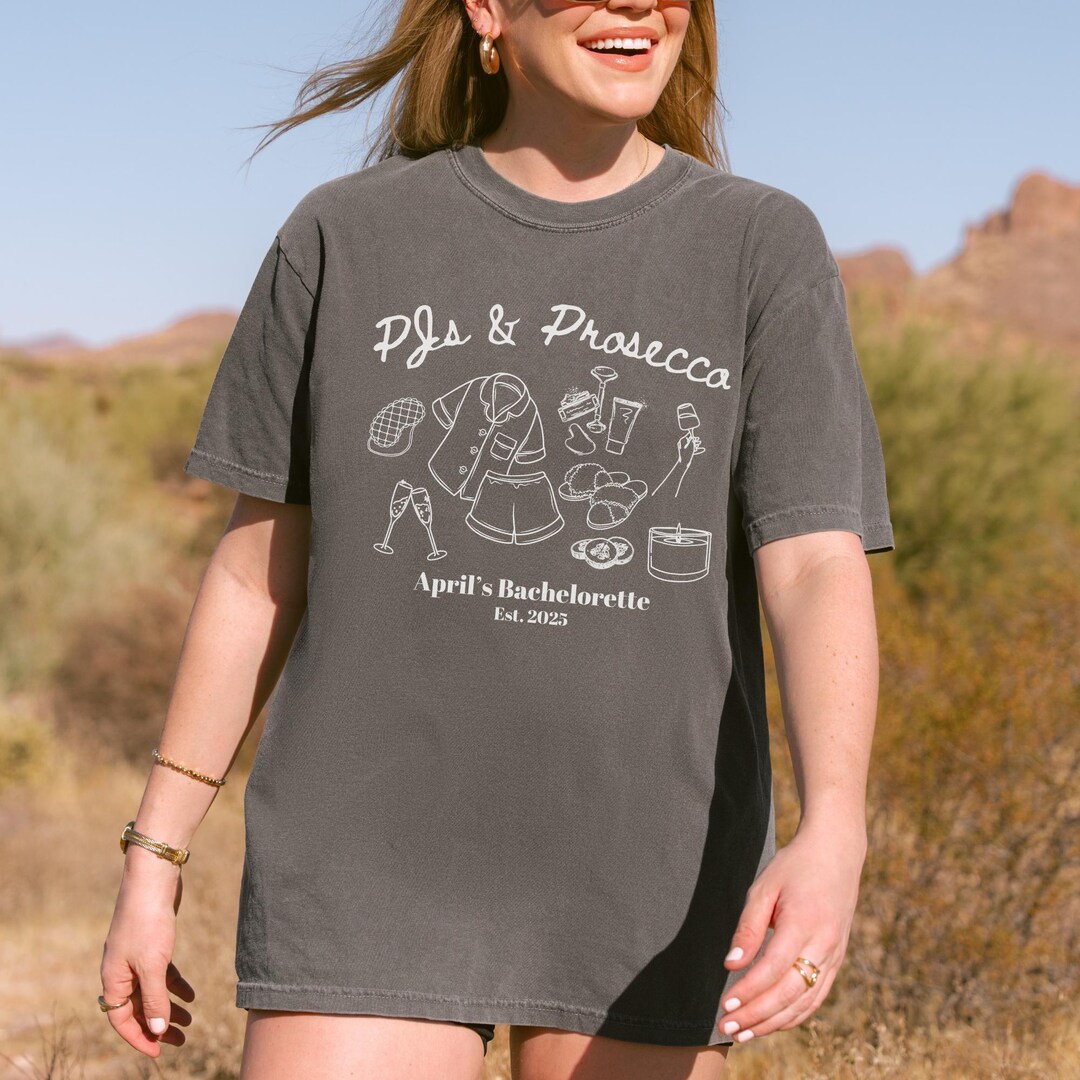 Pjs and Prosecco Bachelorette Shirts, Custom Spa Bachelorette Tee ...