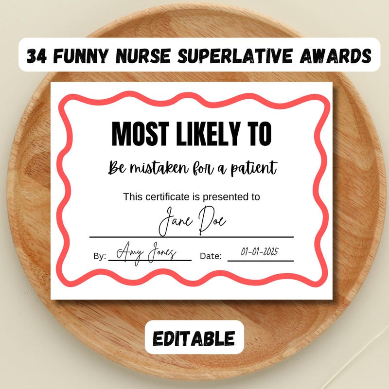 Funny Nurse Awards - Etsy