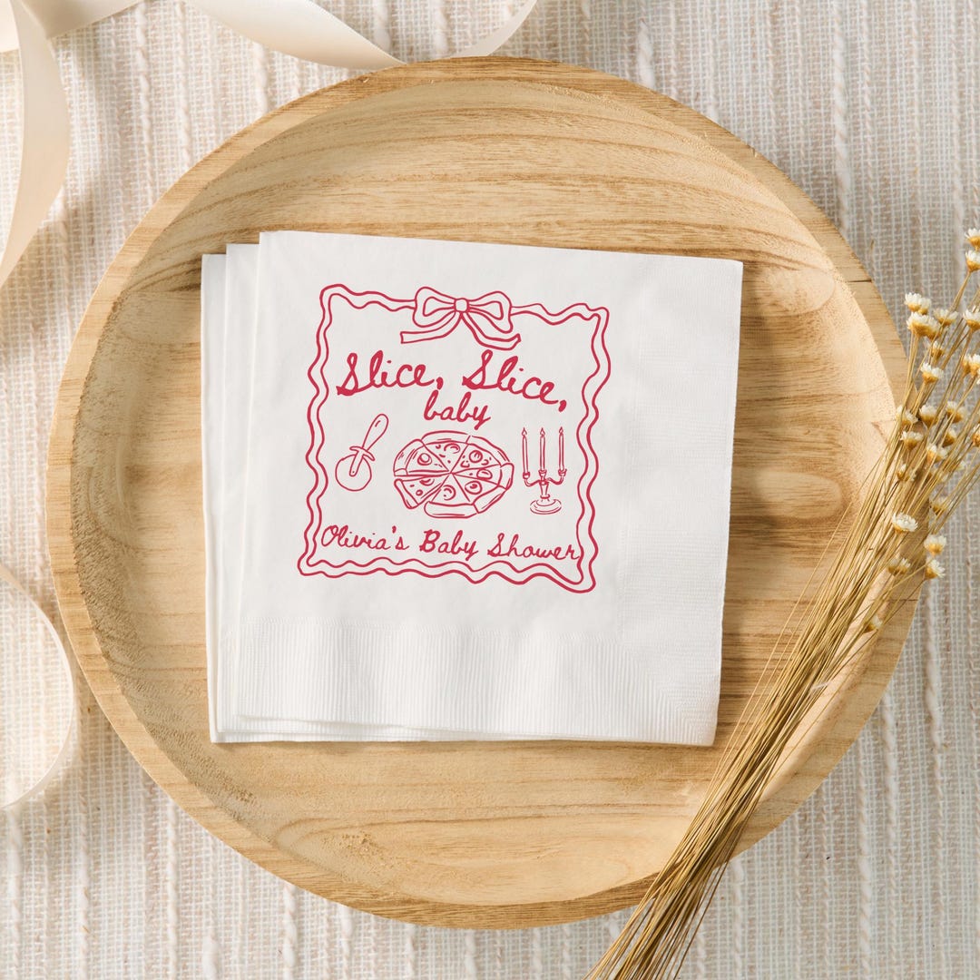 Slice Slice Baby Shower Napkins, Italian Pizza Baby Shower Decorations ...