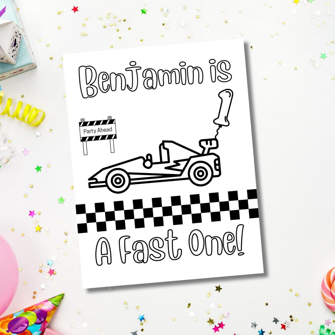Fast One Birthday Supplies, Race Car First Birthday Party Activity ...