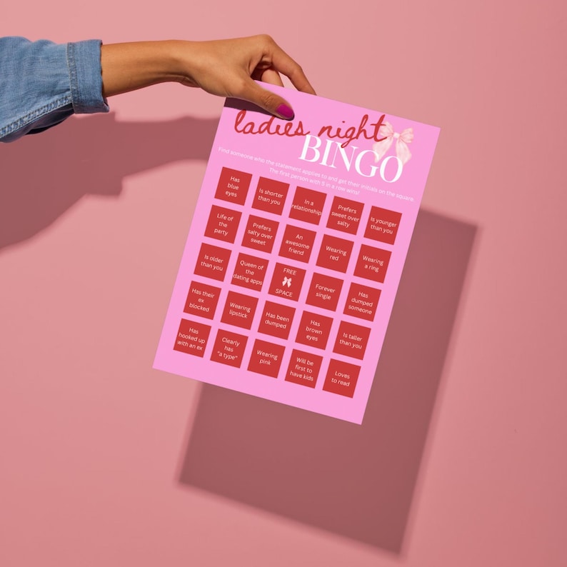 Ladies Night Games, Girls Night Bingo, Printable Party Games, Human ...