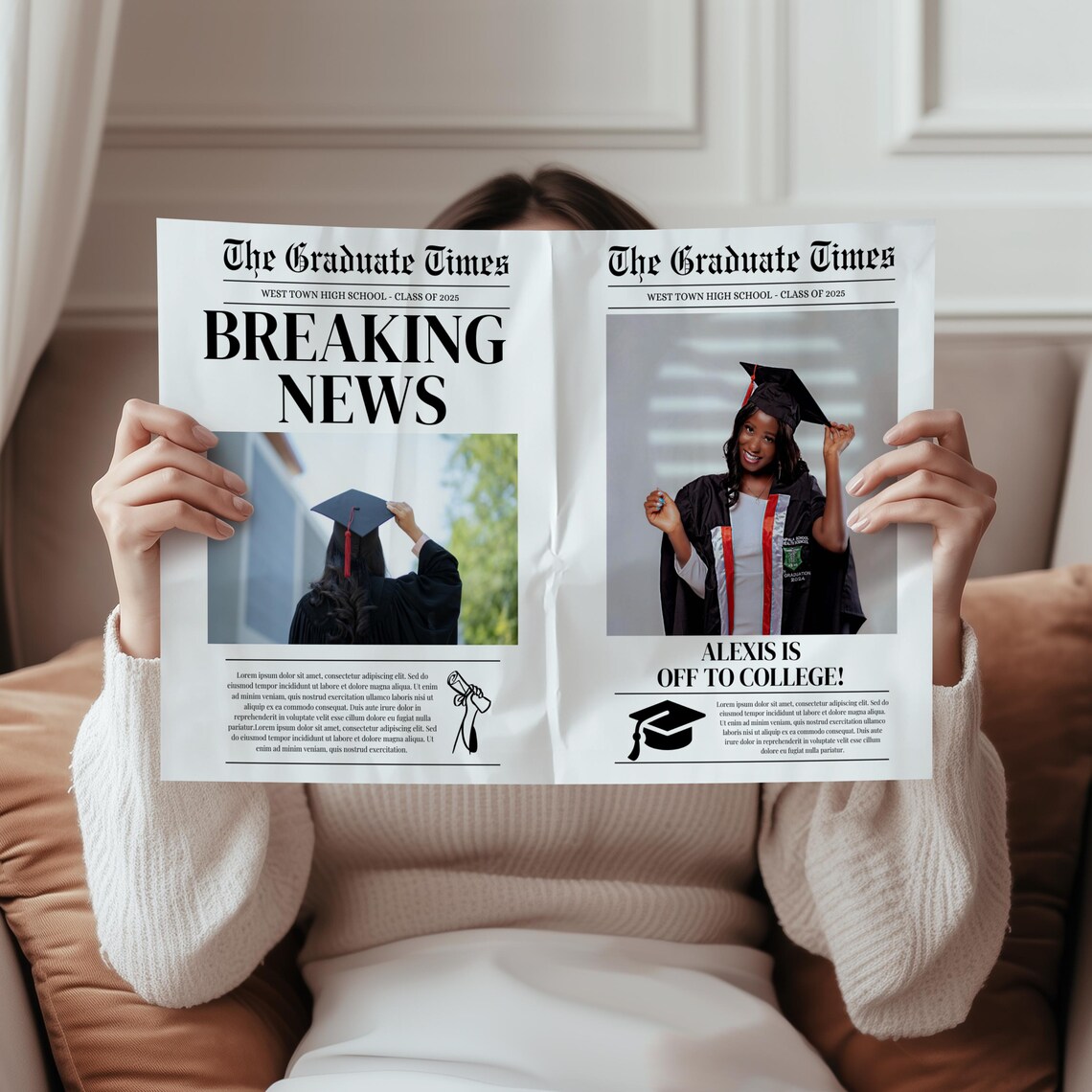 Graduation Newspaper Template, Newspaper Grad Party Template, Class of ...