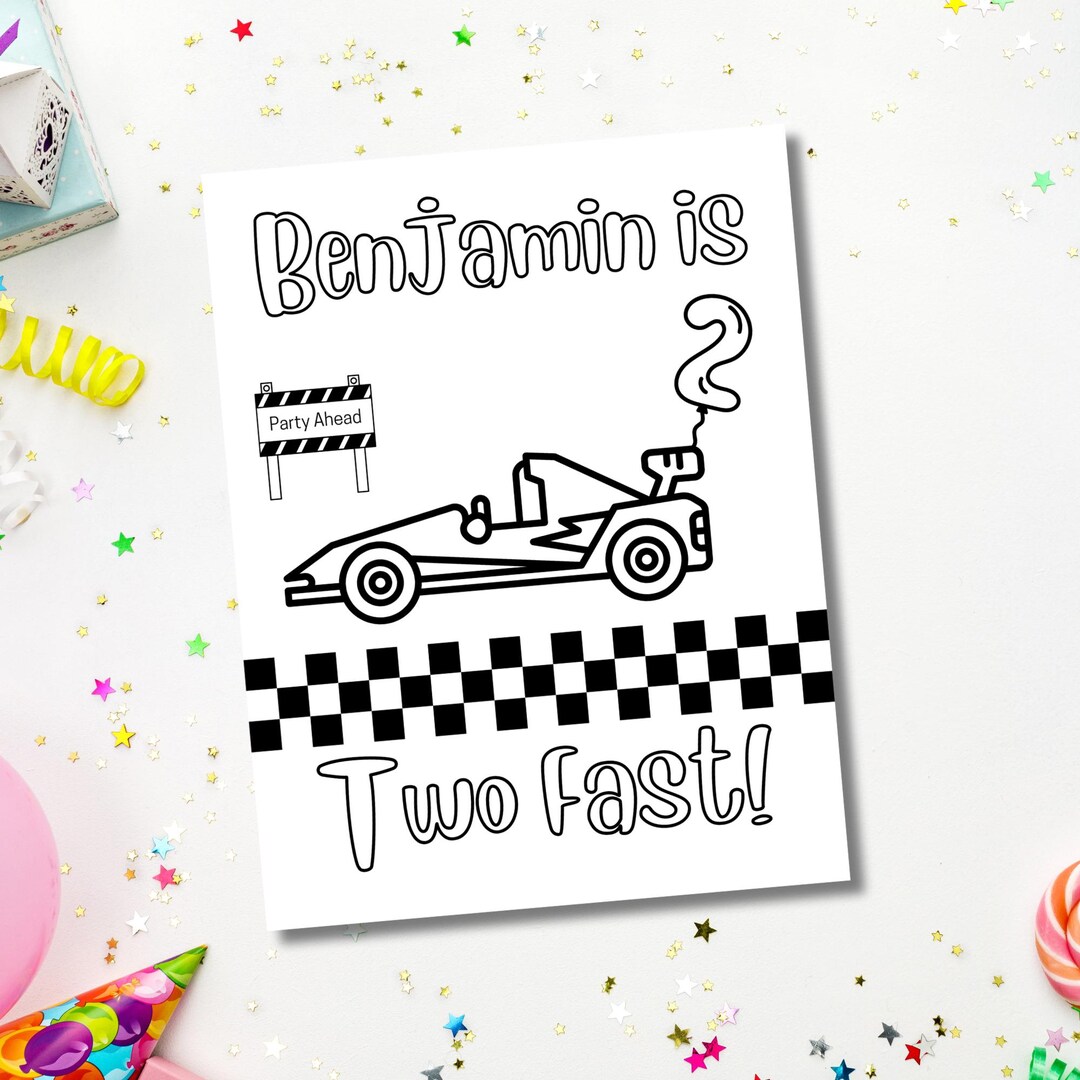 Two Fast Birthday Supplies, Race Car First Birthday Party Activity ...