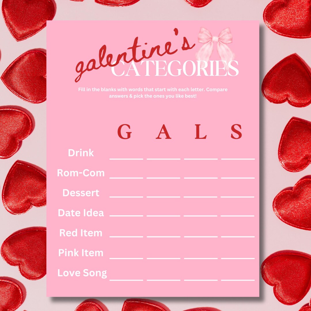 Galentines Day Categories, Ladies Night Games, Galentine Party ...