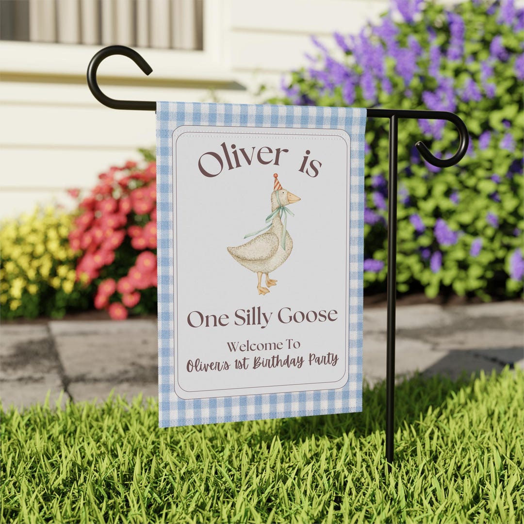 Custom One Silly Goose Birthday Supplies, Preppy First Birthday Party ...