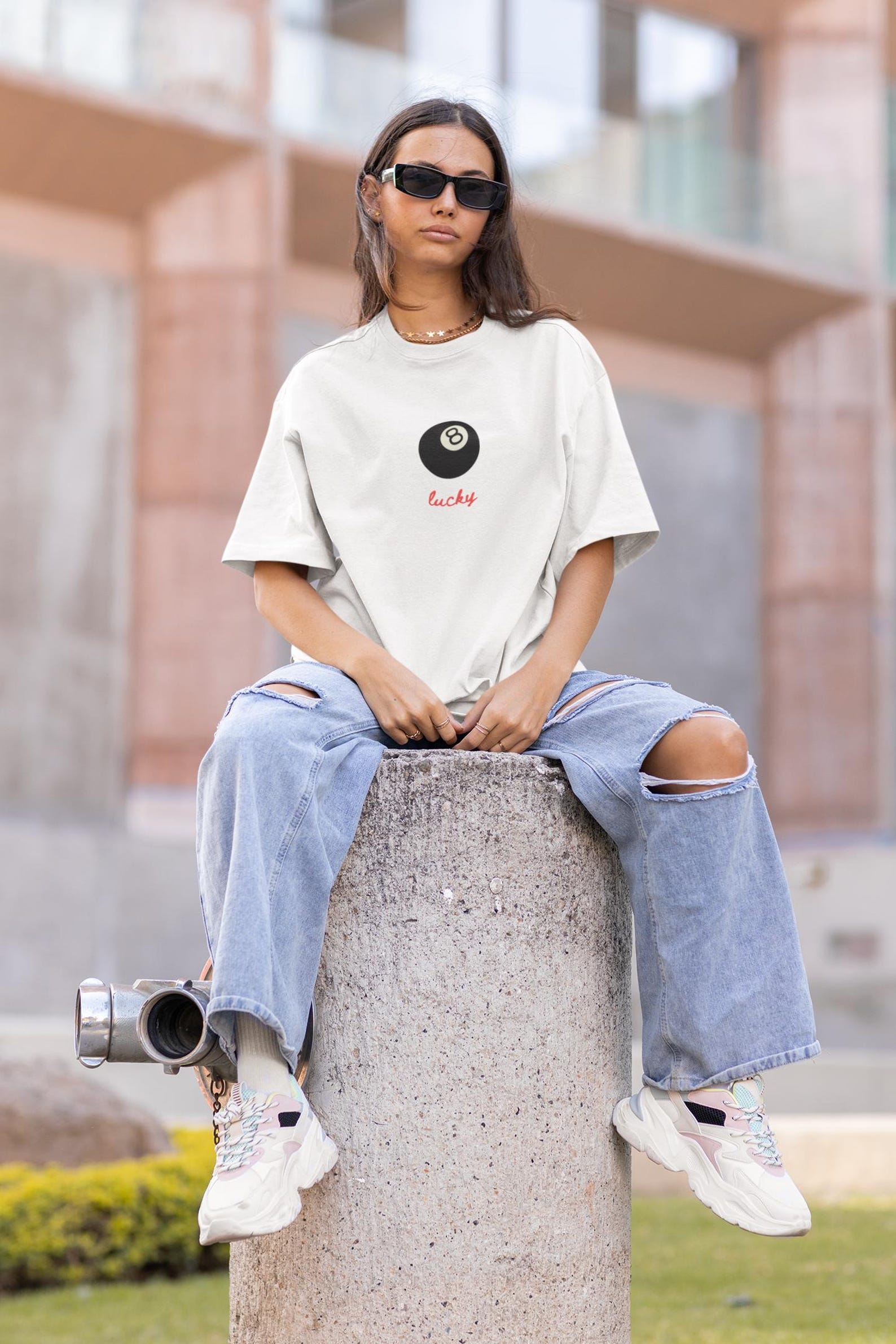 Retro 8 Ball Tee, Unisex Graphic T-shirt, Lucky Eight Ball Shirt ...