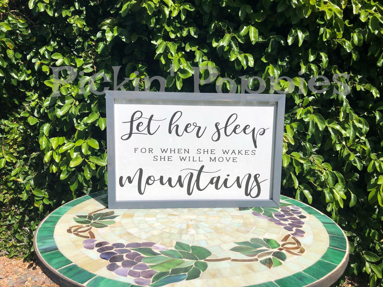 Let Her Sleep Sign, Nursery Wall Decor, Girls Room Wood Sign, Girls ...