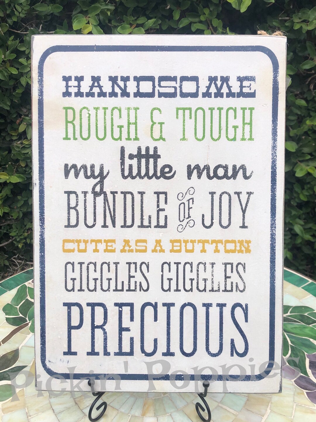 Handsome ROUGH & TOUGH- Hand Painted Wood Signs, Nursery Wood Signs ...
