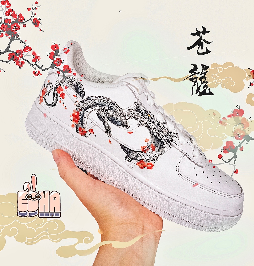 Dragon and Snake Custom Nike AF1 Custom Chinese Zodiac, Tattoo Style ...