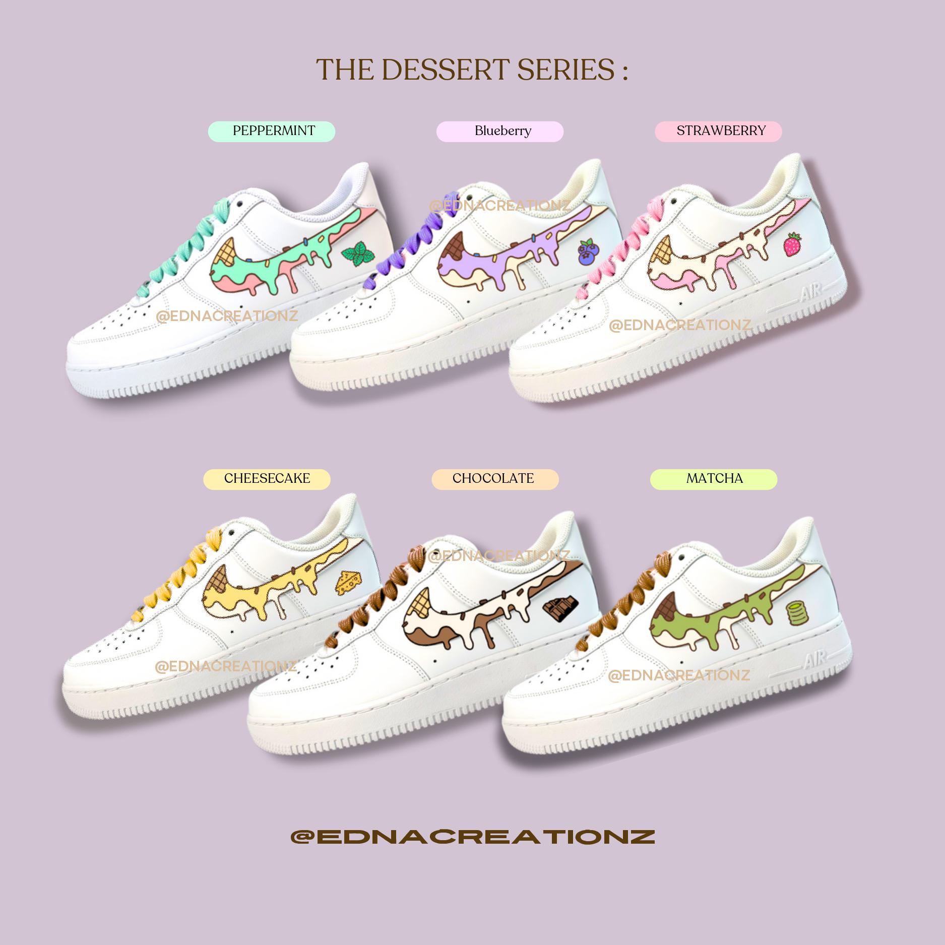 Dessert Series Matcha Custom Nike AF1 Earth Green Ice Cream Design ...