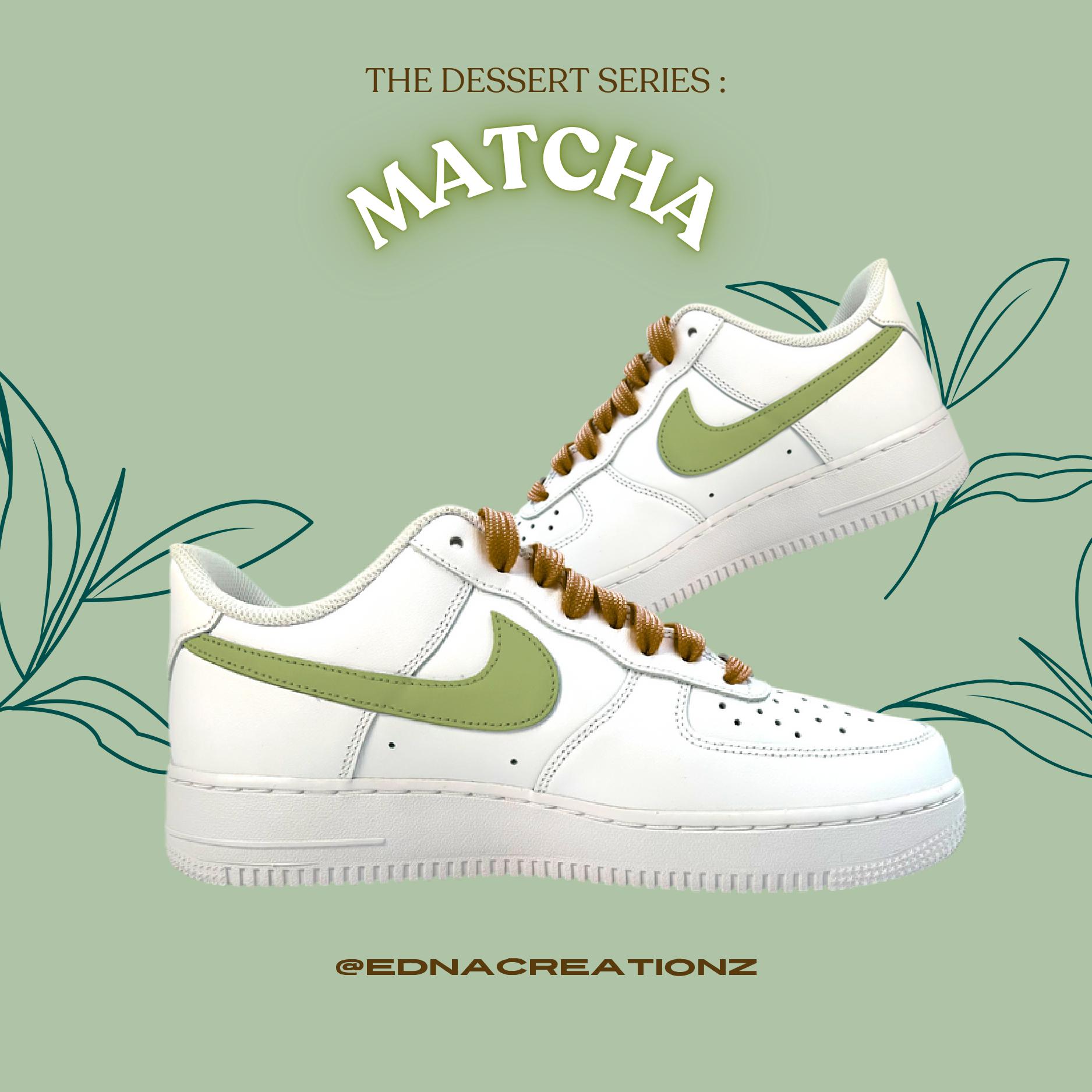 Dessert Series Matcha Custom Nike AF1 Earth Green Ice Cream Design ...