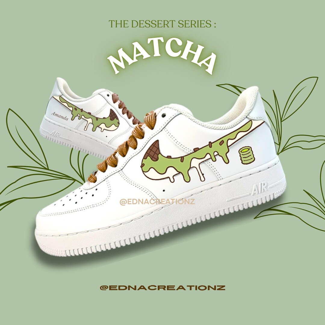 Dessert Series Matcha Custom Nike AF1 Earth Green Ice Cream Design ...