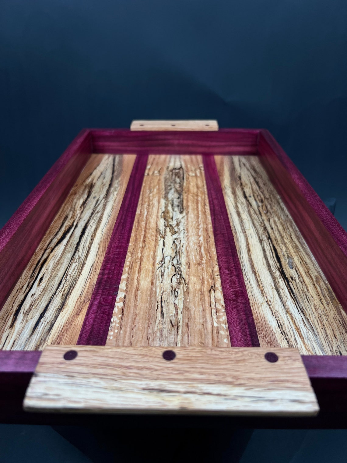 Handmade Purple Heart and Sugar Maple Serving Tray No. 1 - Etsy