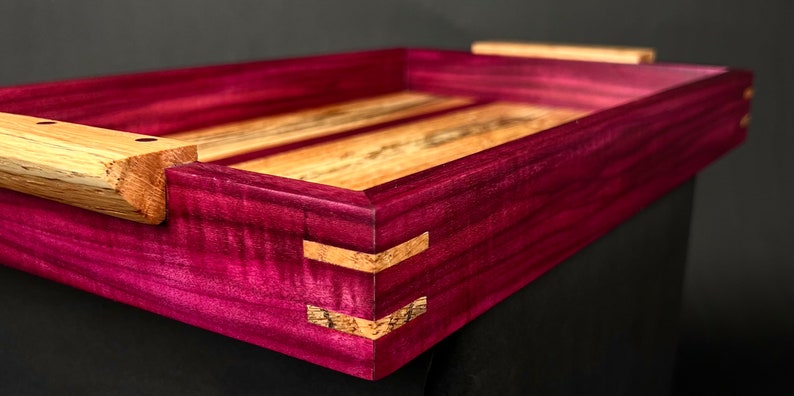 Handmade Purple Heart and Sugar Maple Serving Tray No. 1 - Etsy
