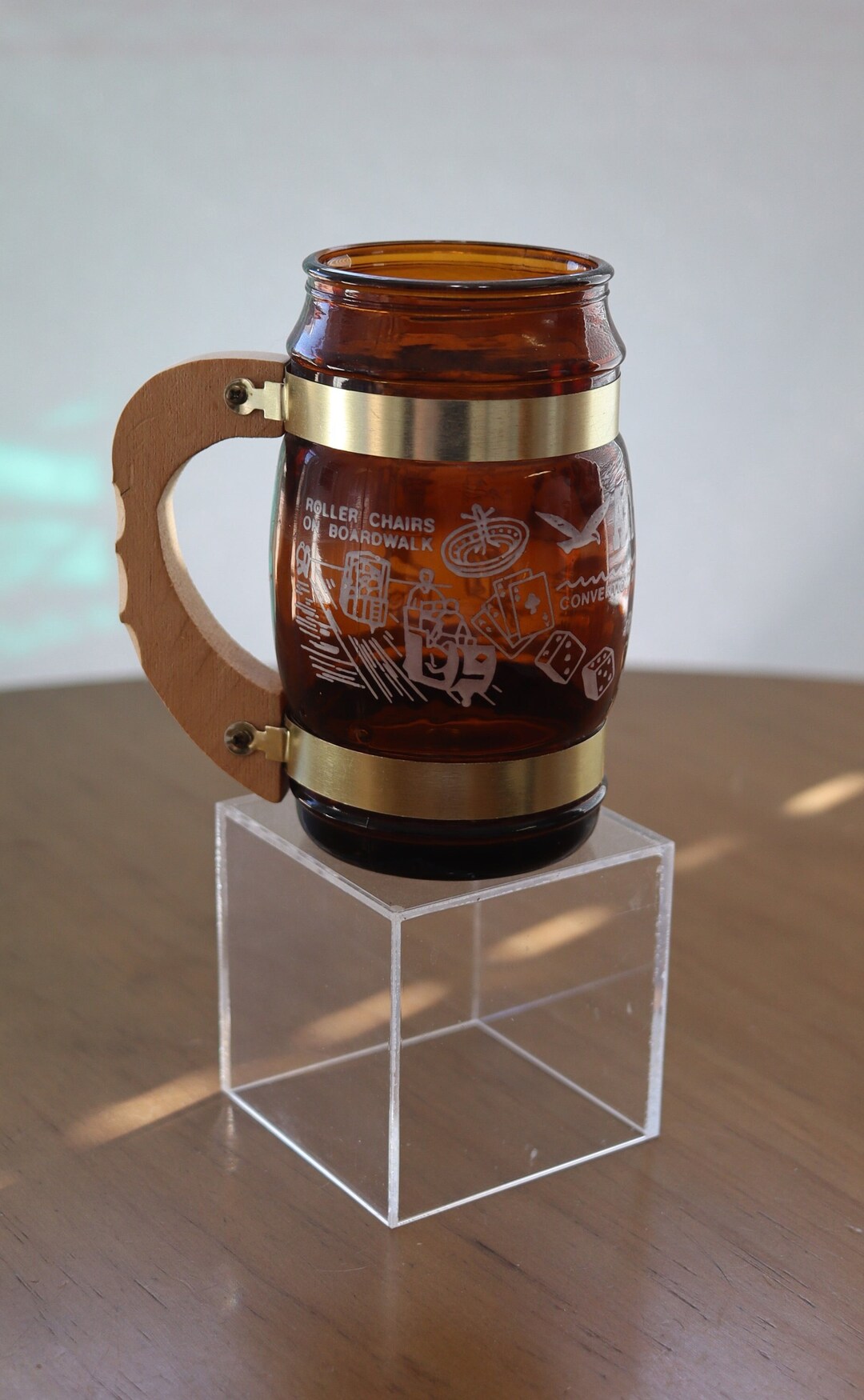 Atlantic City Souvenir Barrel Mug With Wood Handle - Etsy