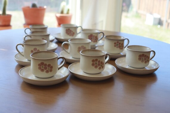 Denby Langley Gypsy Stoneware Tea/coffee Cups & Saucers | Etsy