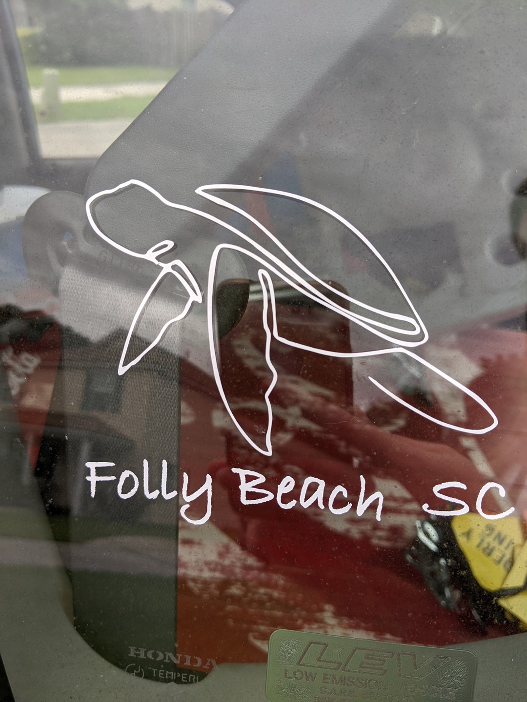Folly Beach Turtle Car Decal, Turtle Sticker - Etsy