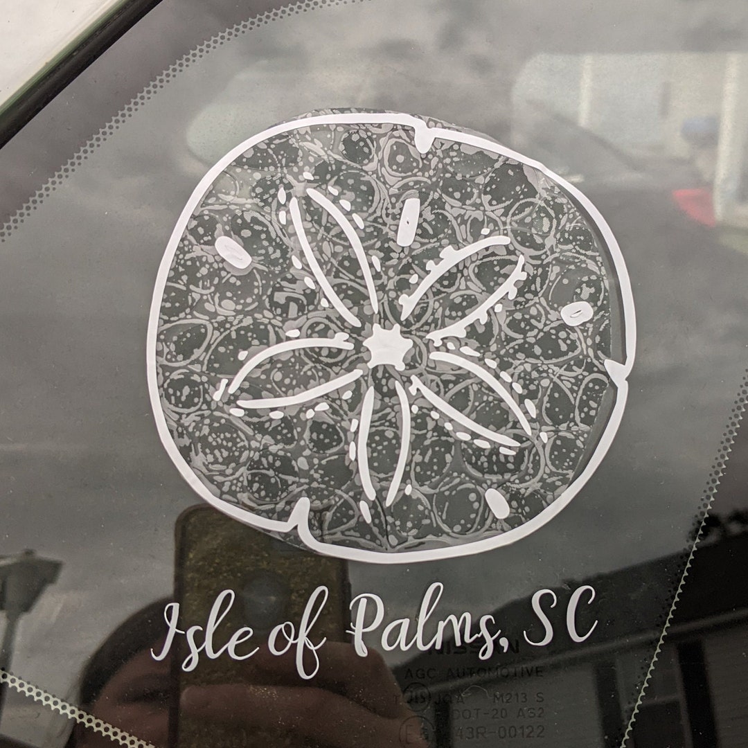 Sand Dollar Isle of Palms Car Decal, Charleston Sticker - Etsy
