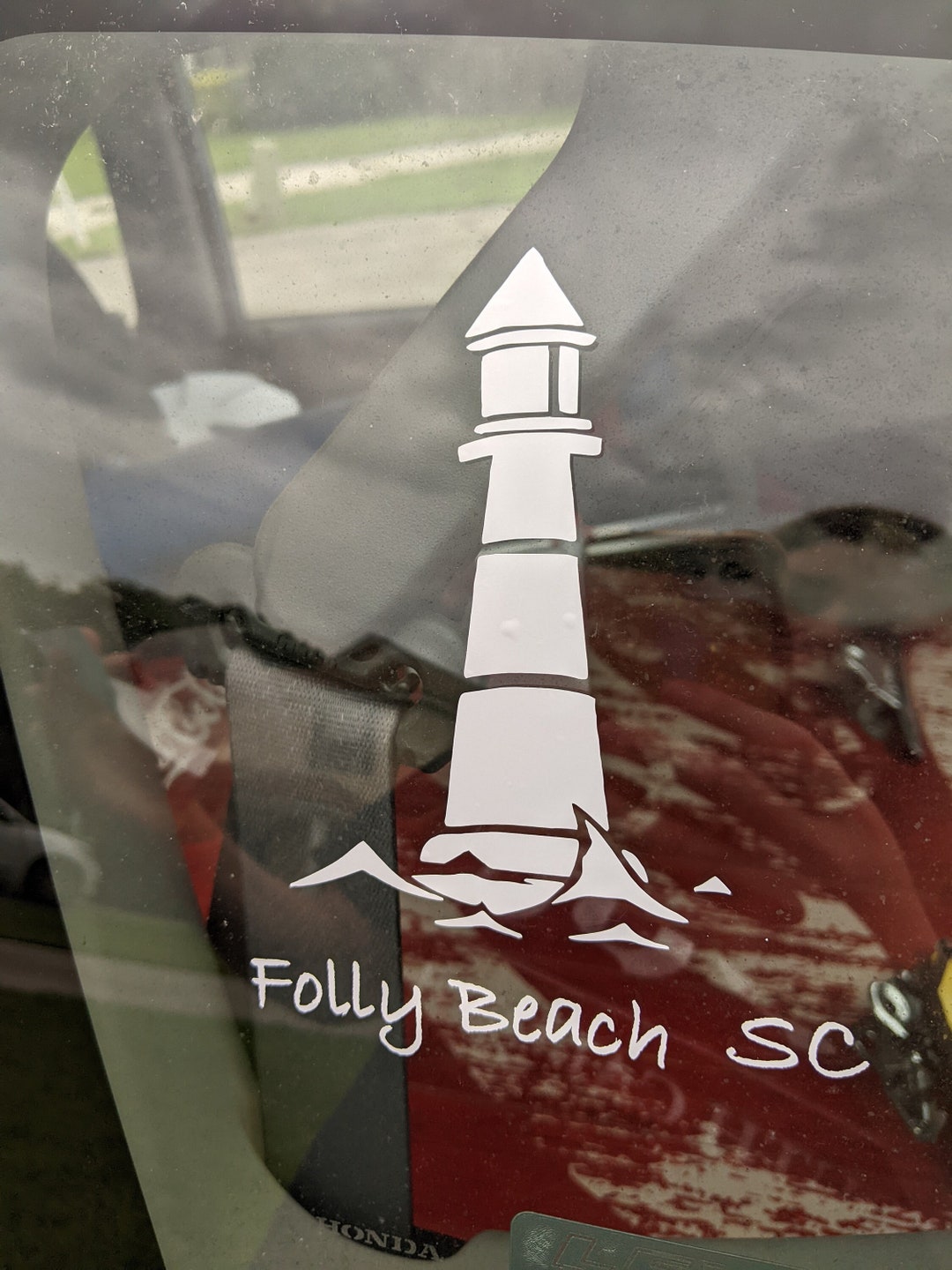 Folly Beach Lighthouse Car Decal, Lighthouse Sticker - Etsy