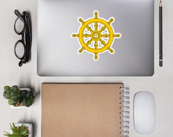 Dharma Wheel Traditional Vinyl Decal Sticker Yoga Buddha - Etsy